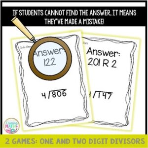 Long Division Games Scavenger Hunt DIFFERENTIATED - Loving Math
