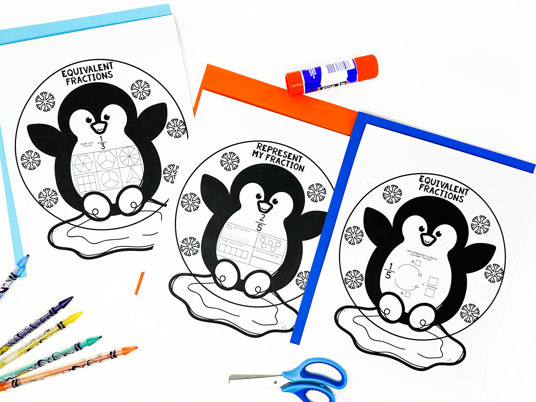 Dive into Learning with Fractions Math Craft: A 3D Penguin Adventure ...