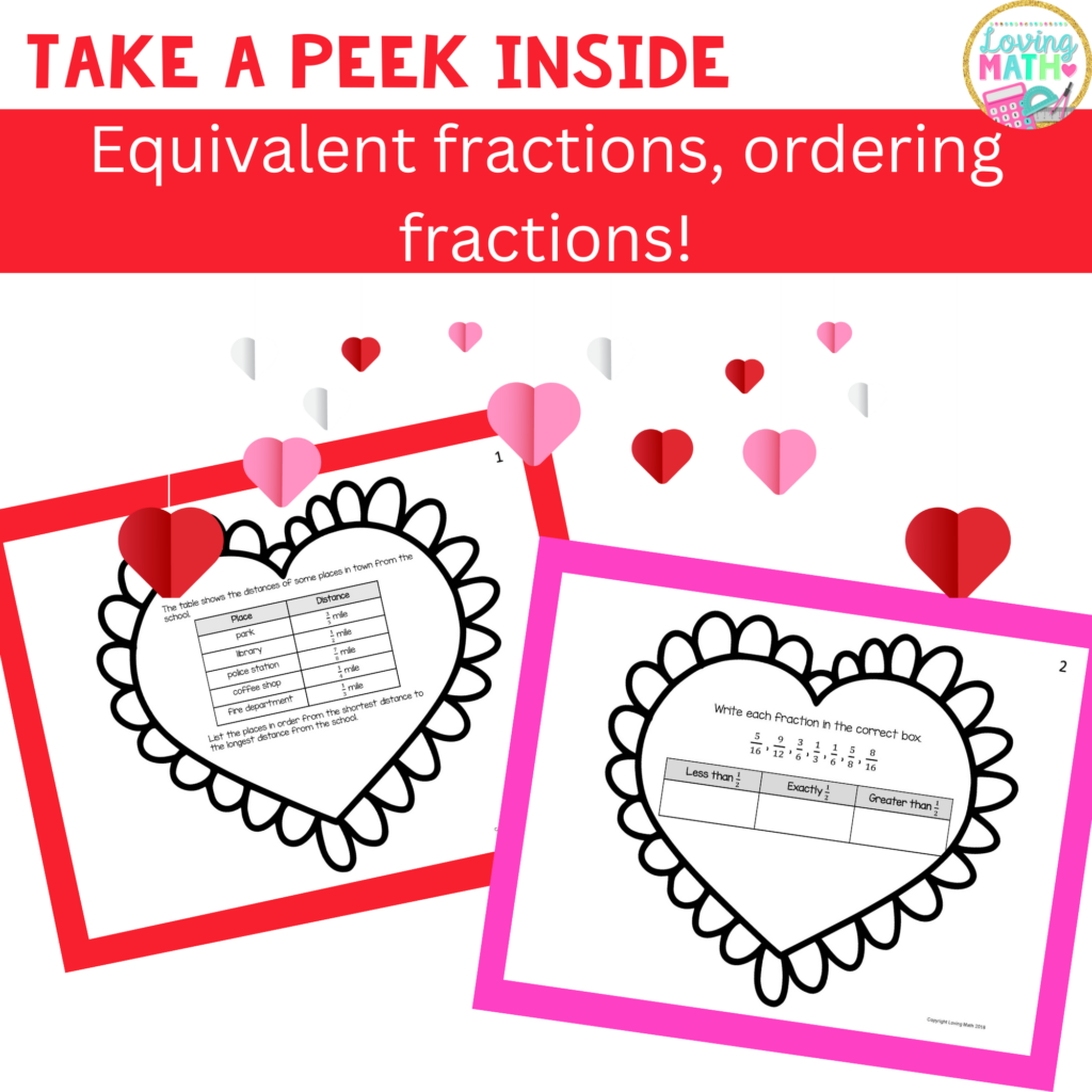 Valentine's Day Fractions Craft - Loving Math